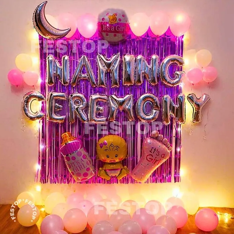 Girl Naming Ceremony Decoration at Home in India | FESTOP