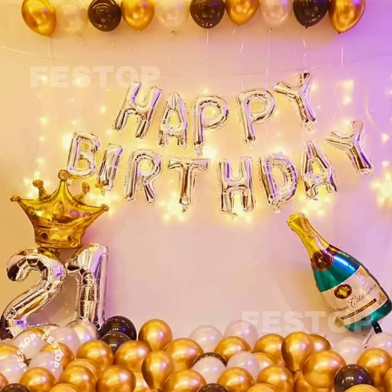 Goldish Birthday Wall Decor | FESTOP